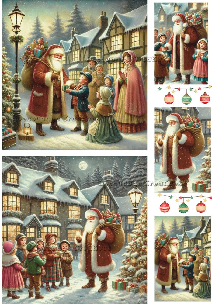 Santa in Town #879 | A4 Rice Paper – Piglet's Closet