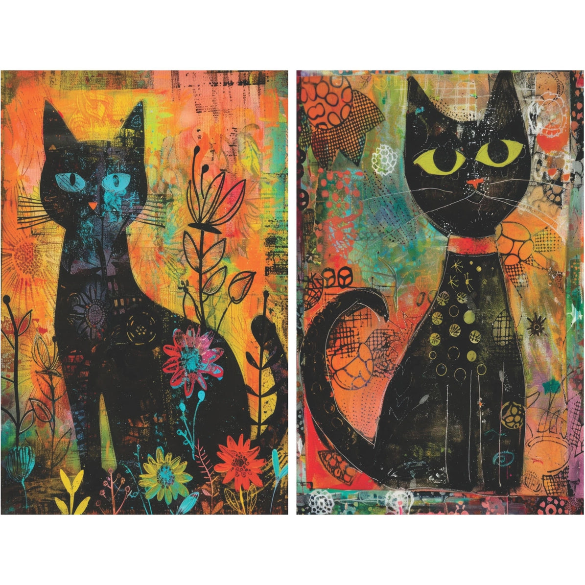 Whimsical Cats #5 | A4 Mulberry Rice Paper – Piglet's Closet