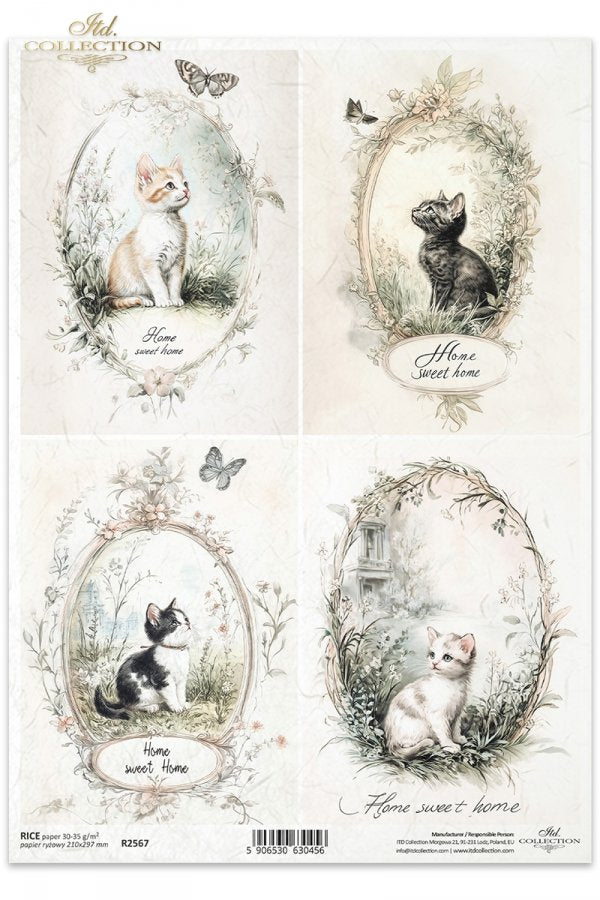 Rustic Cat Vignette | A4 Rice Paper – Piglet's Closet
