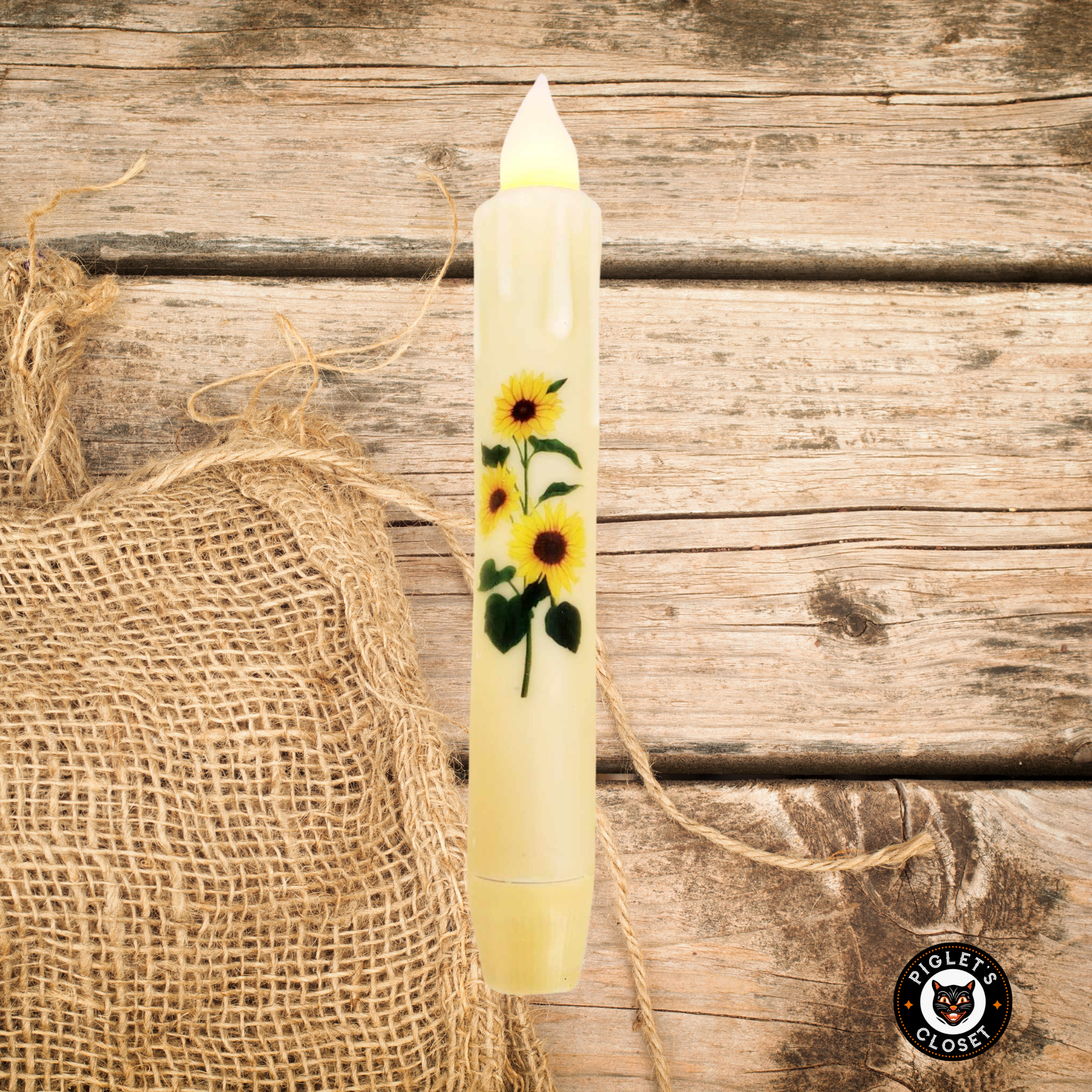 Sunflower Stem | Timer Taper Candle – Piglet's Closet