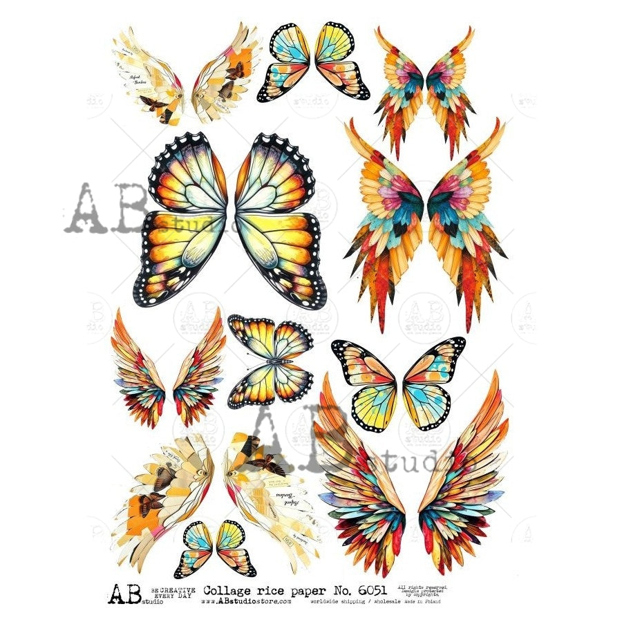 Watercolor Wings | A4 Rice Paper – Piglet's Closet