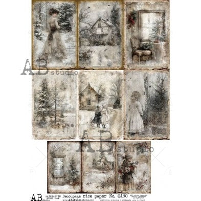 Monotone Winter Scenes | A4 Rice Paper – Piglet's Closet