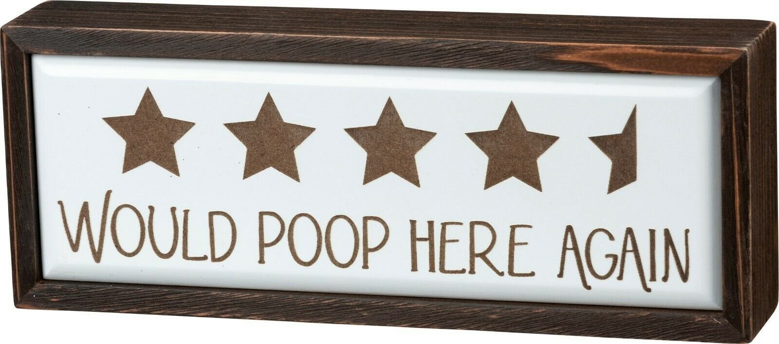 PBK Would Poop Here Again Wood Rating Box Sign – Piglet's Closet
