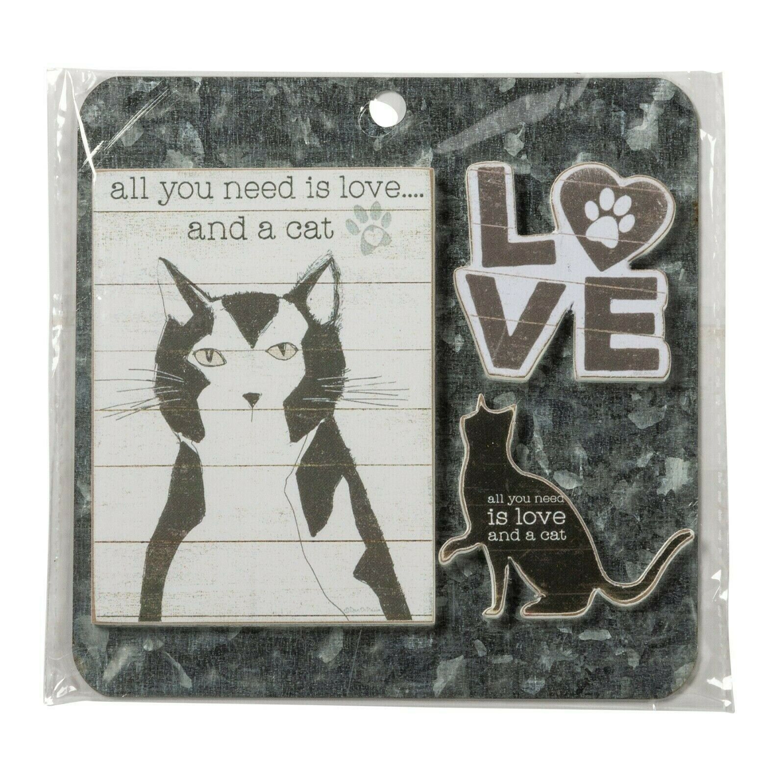 Love and a Cat Magnet Memo Holder Set – Piglet's Closet